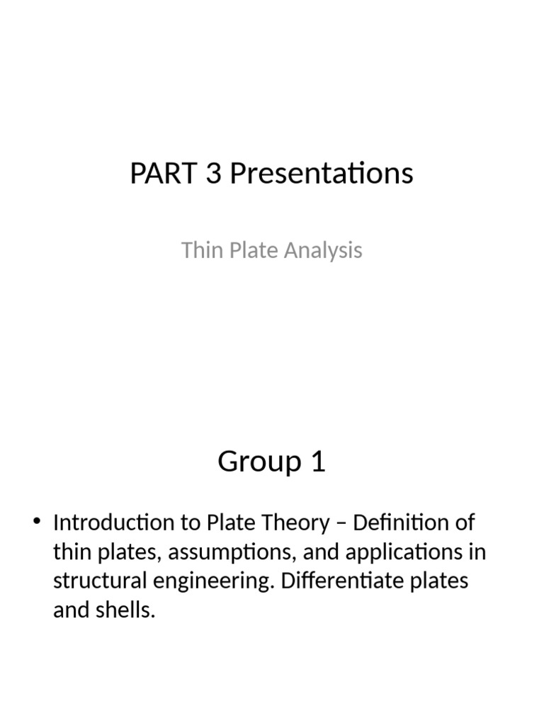 Thin Plate Analysis Presentations | PDF