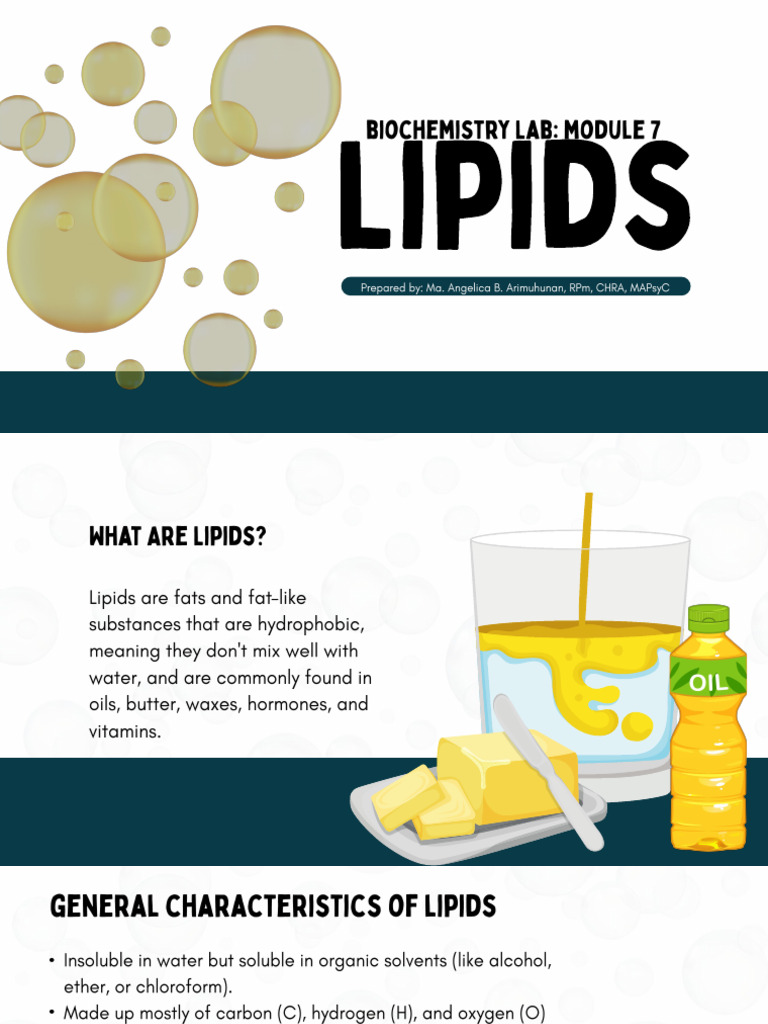 Biochem-Lab Module-7 Lipids | PDF | Lipid | Fatty Acid