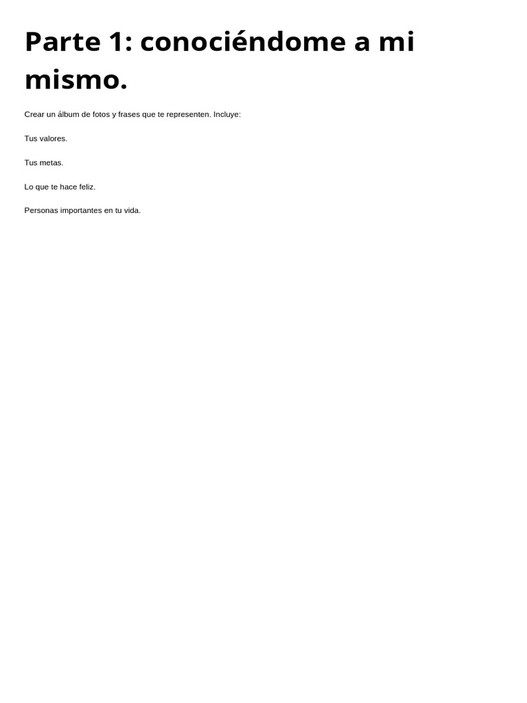 Parte 1 Conociéndome A Mi Mismo PDF | PDF