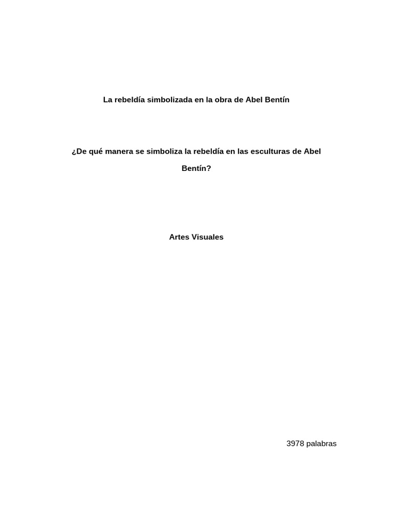 la rebeldía en la obra de Abel Bentin | PDF | Escultura | Pinturas