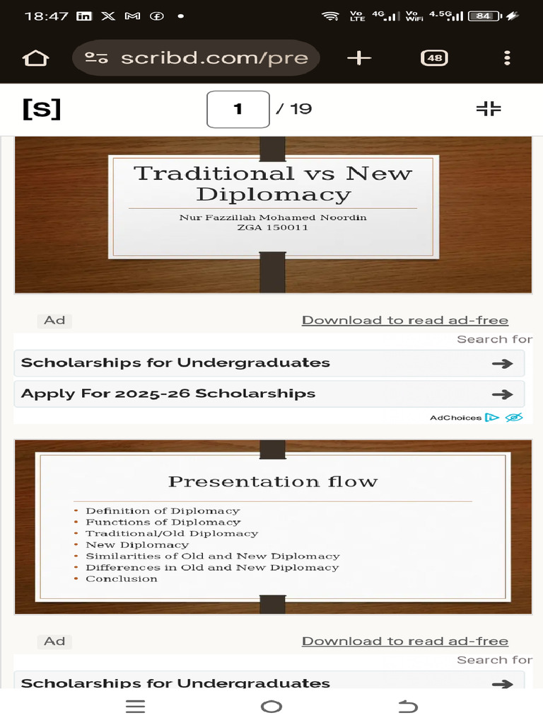 Traditional Vs New Diplomacy | PDF