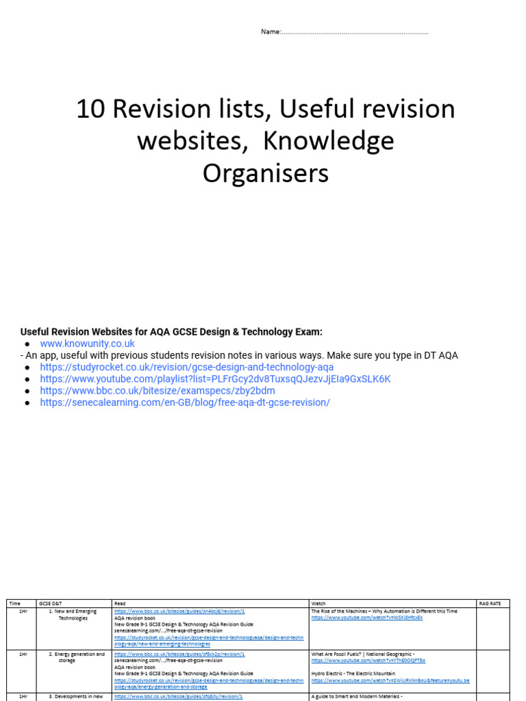 AQA GCSE Design & Technology Revision Guide | PDF