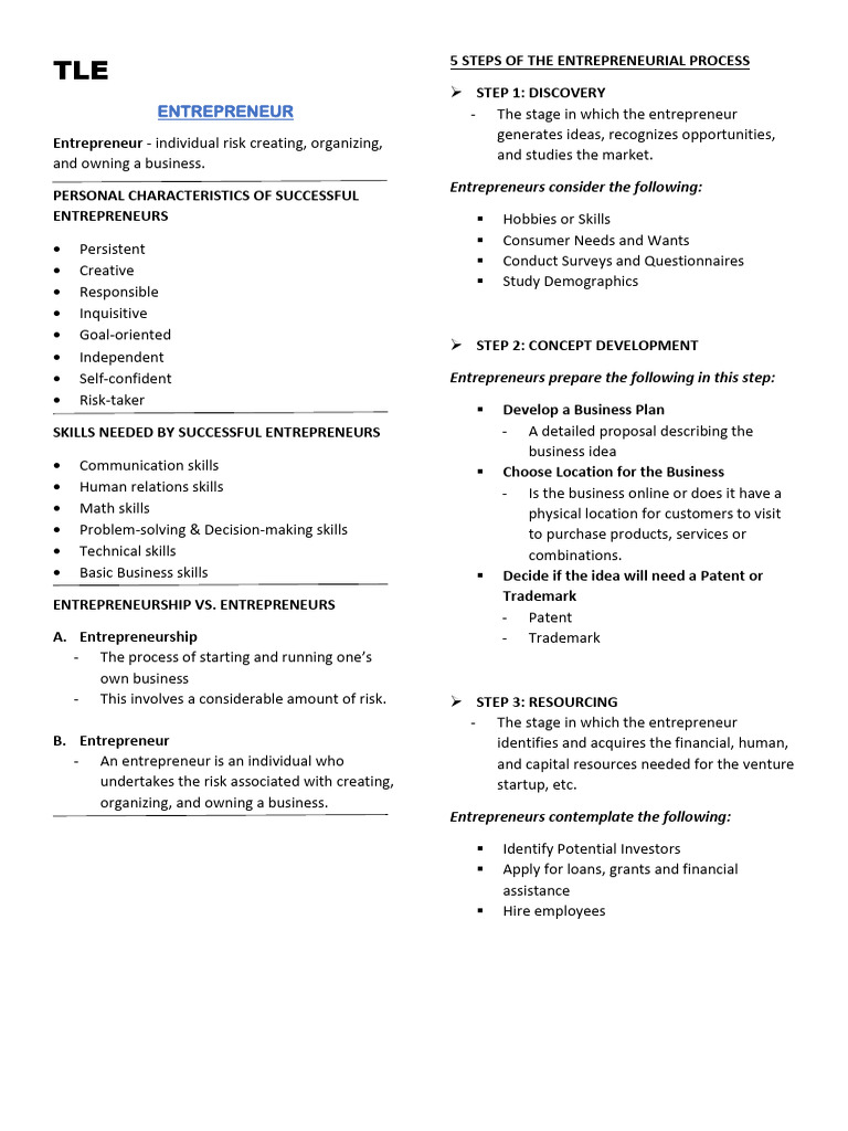 Key Traits and Steps for Entrepreneurs | PDF | Entrepreneurship | Tillage