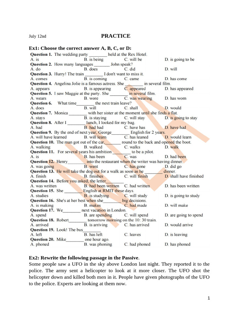July 12nd Practice | PDF