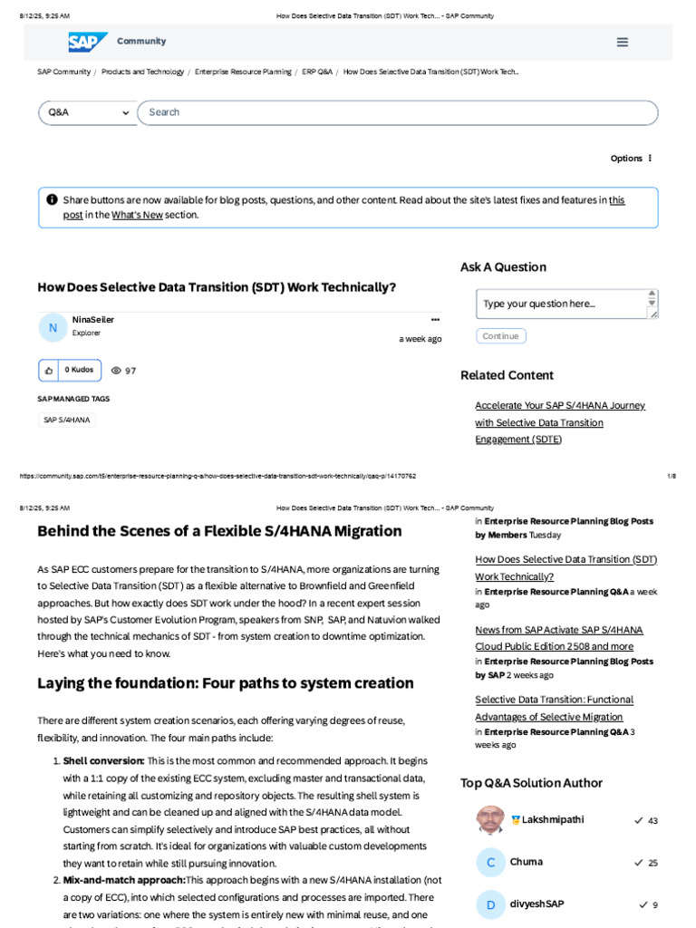 Understanding Selective Data Transition in SAP | PDF