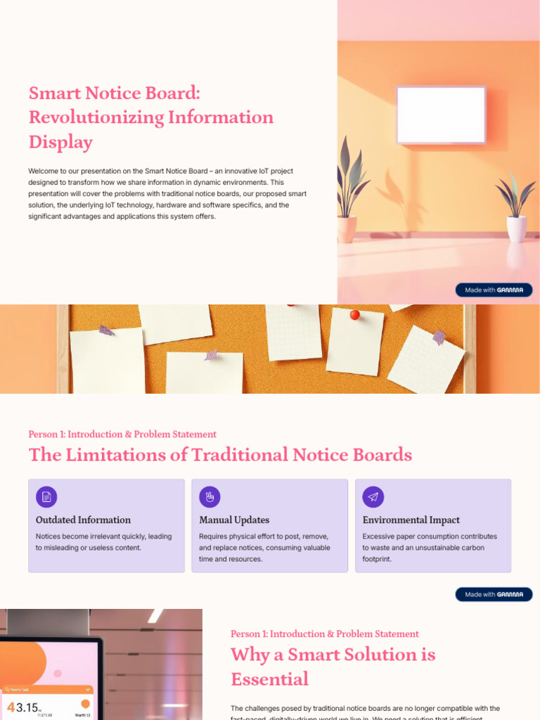 Smart Notice Board Revolutionizing Information Display | PDF | Internet ...