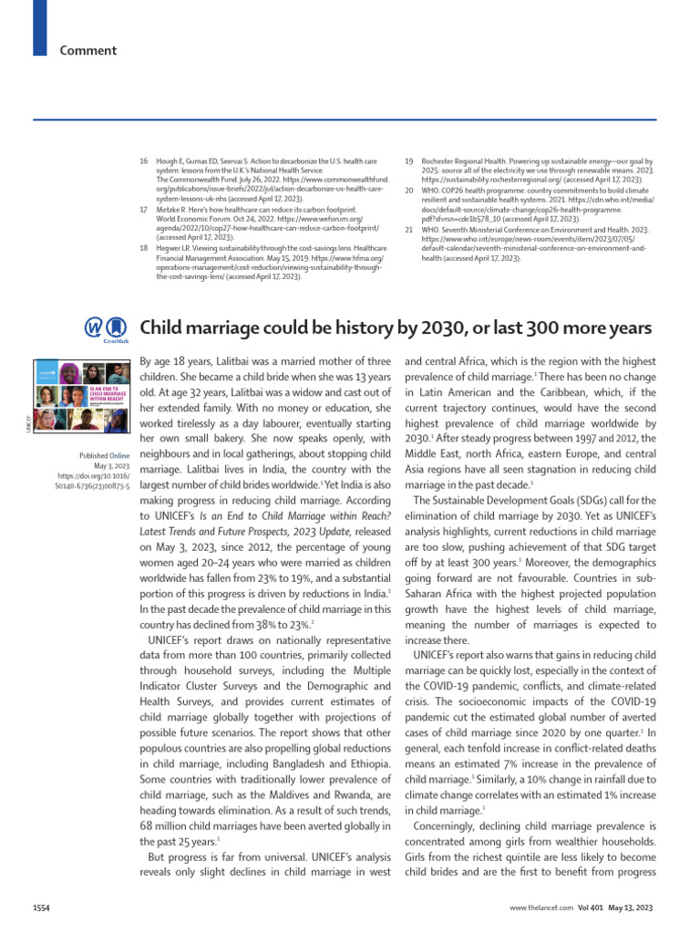 Ending Child Marriage by 2030: Progress and Challenges | PDF | Child ...