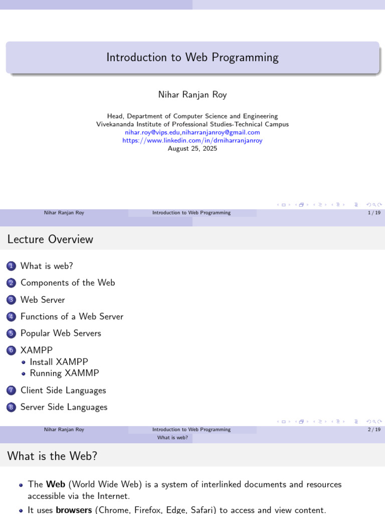 Introduction To Web Programming | PDF | World Wide Web | Internet & Web