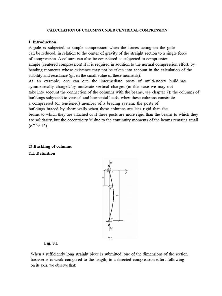 Chapter 6 CALCULATION OF COLUMNS UNDER CENTERED COMPRESSION | PDF ...