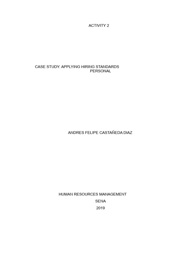 ACTIVITY 2 Human Resources Sena | PDF | Human Resources | Learning