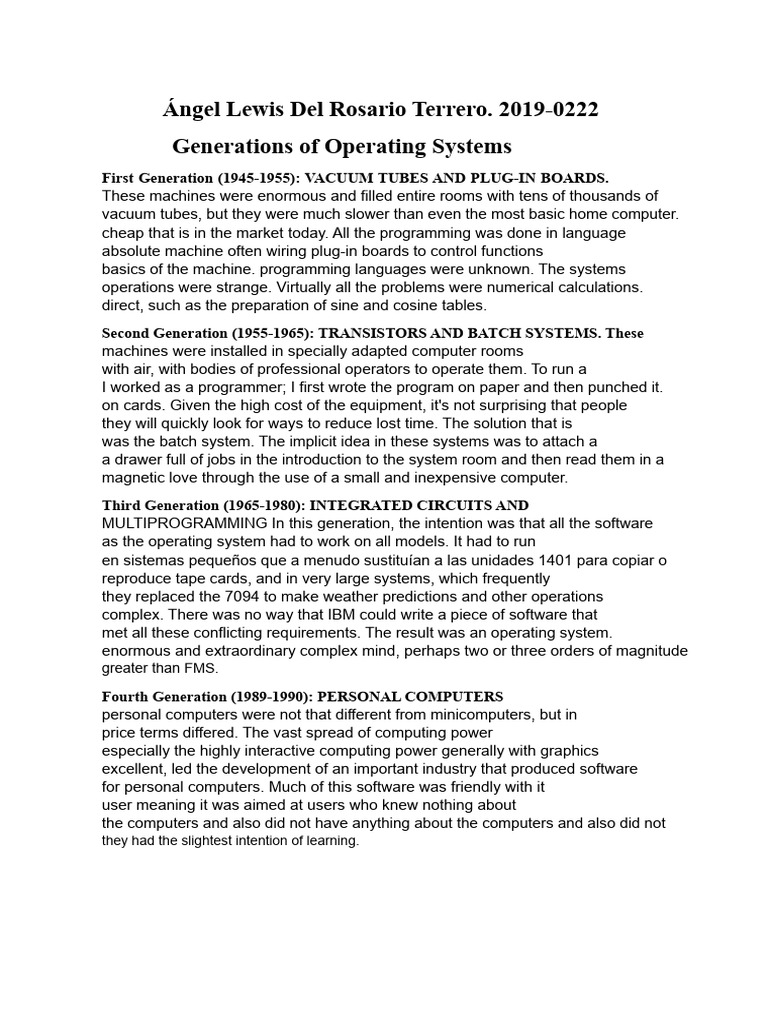 Evolution of Operating Systems Overview | PDF | Microsoft Windows ...