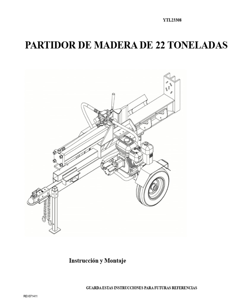 Manual de Partidor de Madera 22 Toneladas | PDF | Tornillo | Arandela ...