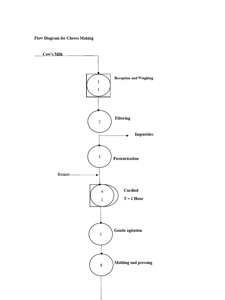 Cheese Making Process Flow Diagram | PDF | Cheesemaking | Cheese