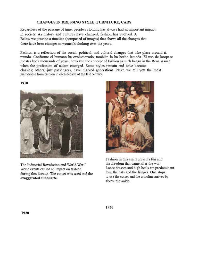 Changes in Dressing Fashion | PDF | Car | Fashion