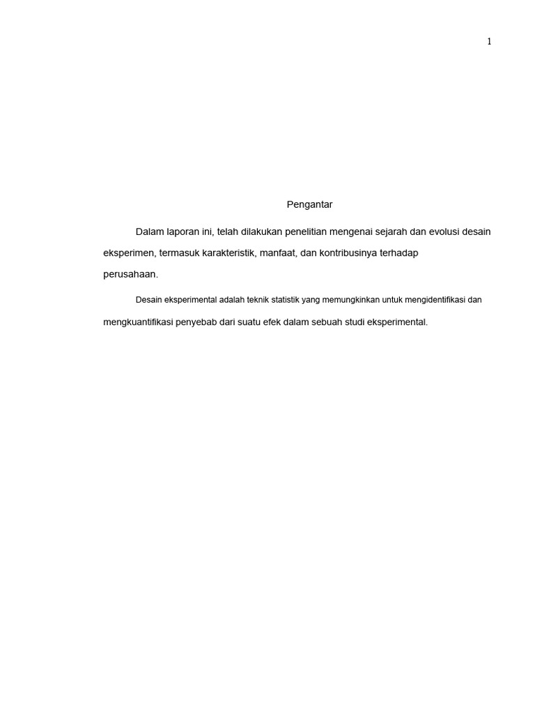 Sejarah dan evolusi Desain eksperimen | PDF