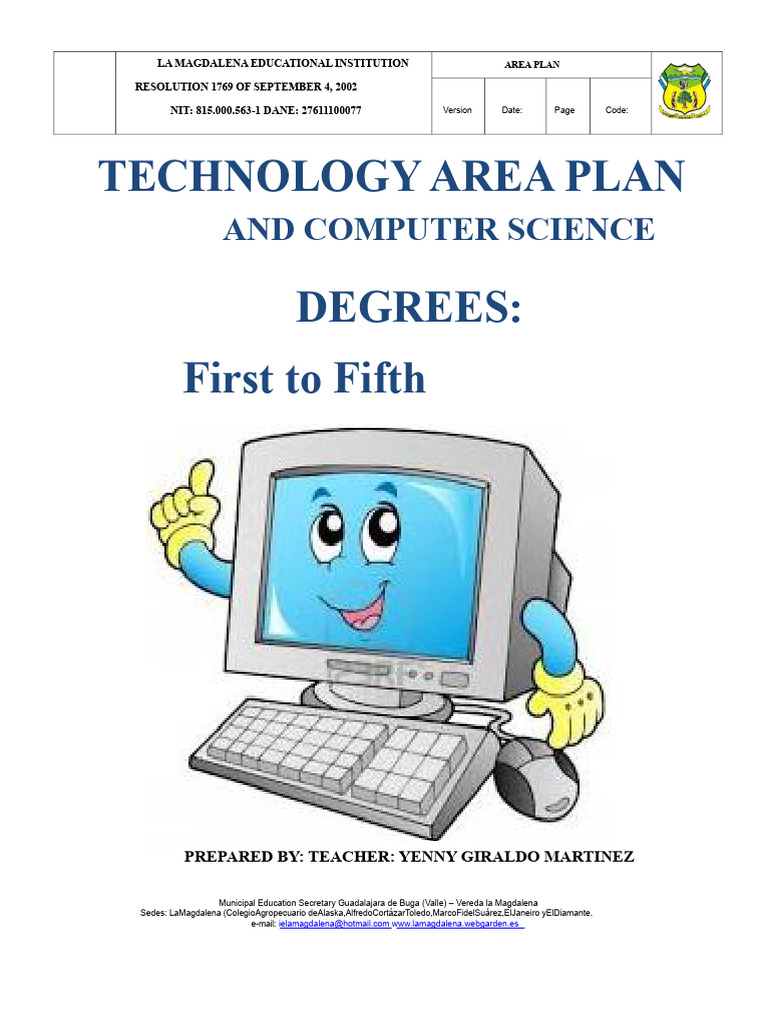 TECHNOLOGY AND COMPUTER AREA PLAN 1st TO 5th IE LA MAGDALENA (UPDATED ...