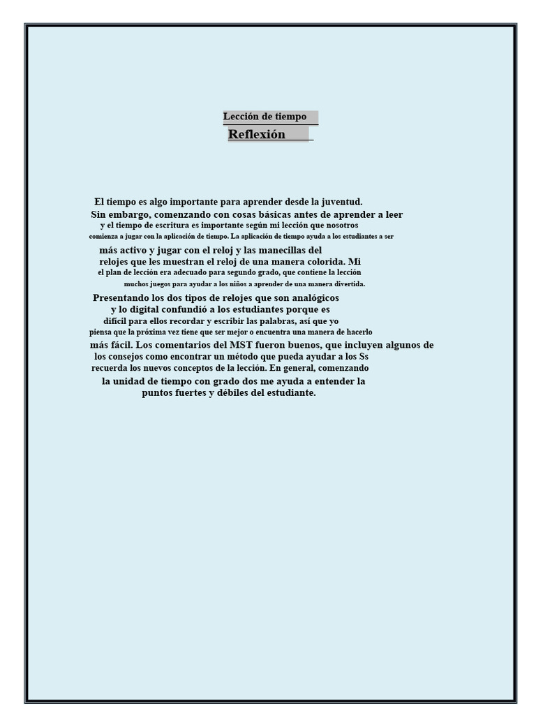 reflexión sobre el tiempo | PDF | Reloj
