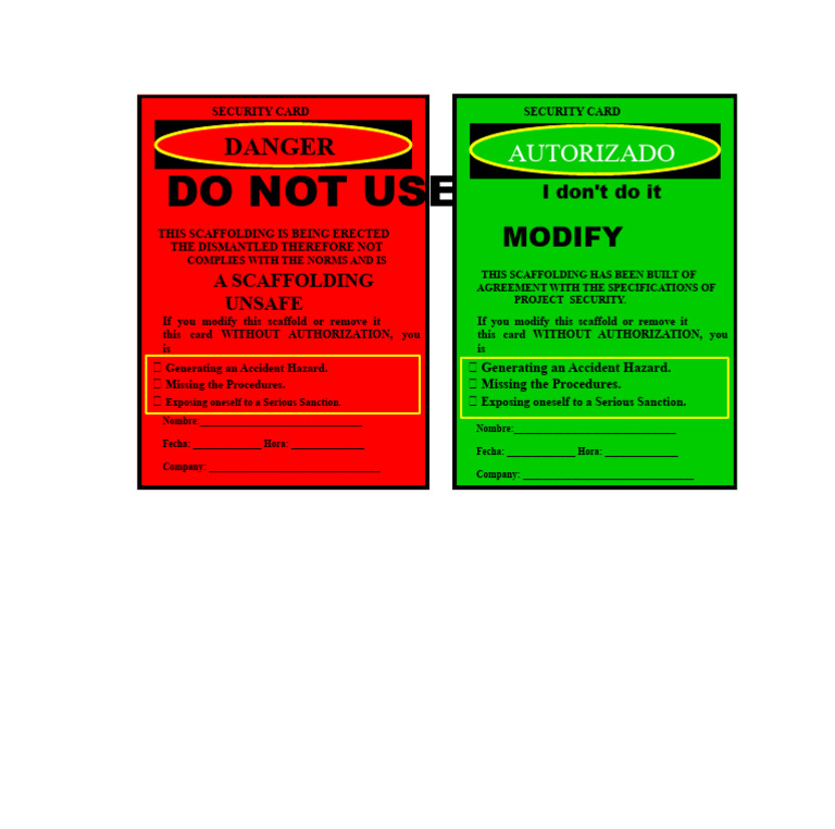 Scaffold Safety Authorization Card | PDF
