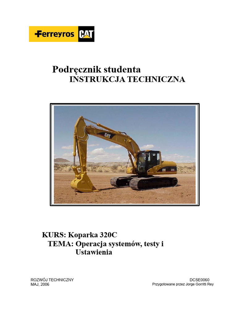 Podręcznik Studenta Koparki 320C | PDF