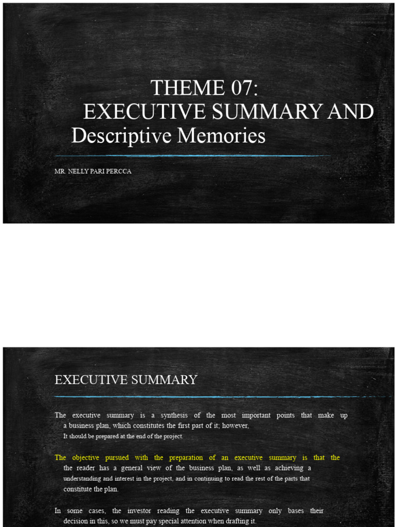 Topic 07_Executive Summary and Descriptive Reports | PDF | Memorandum ...
