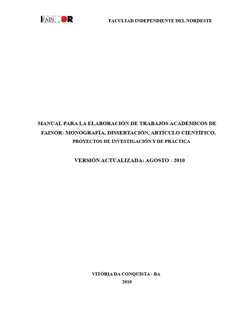 Manual TCC Fainor Versión 20101 | PDF | Teoría | Hipótesis