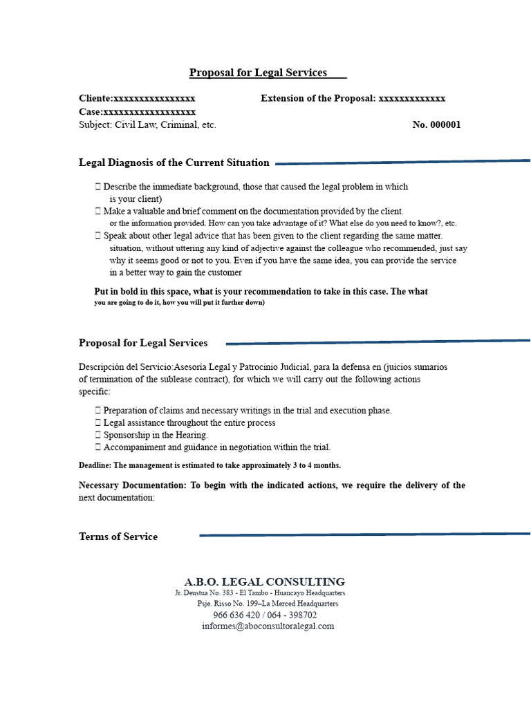 Legal Services Proposal for Civil & Criminal Cases | PDF | Lawyer ...