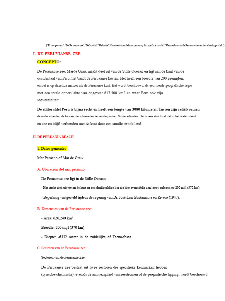 De Peruaanse Zee | PDF