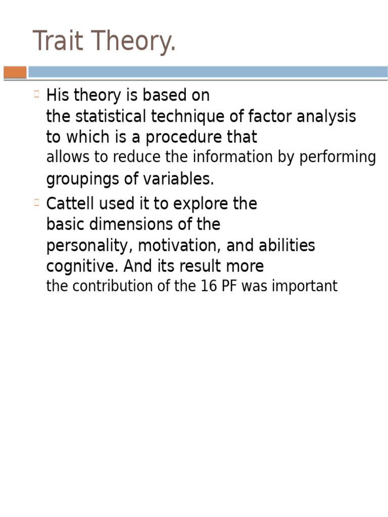 Cattell's 16PF Personality Theory Explained | PDF | Psychological ...