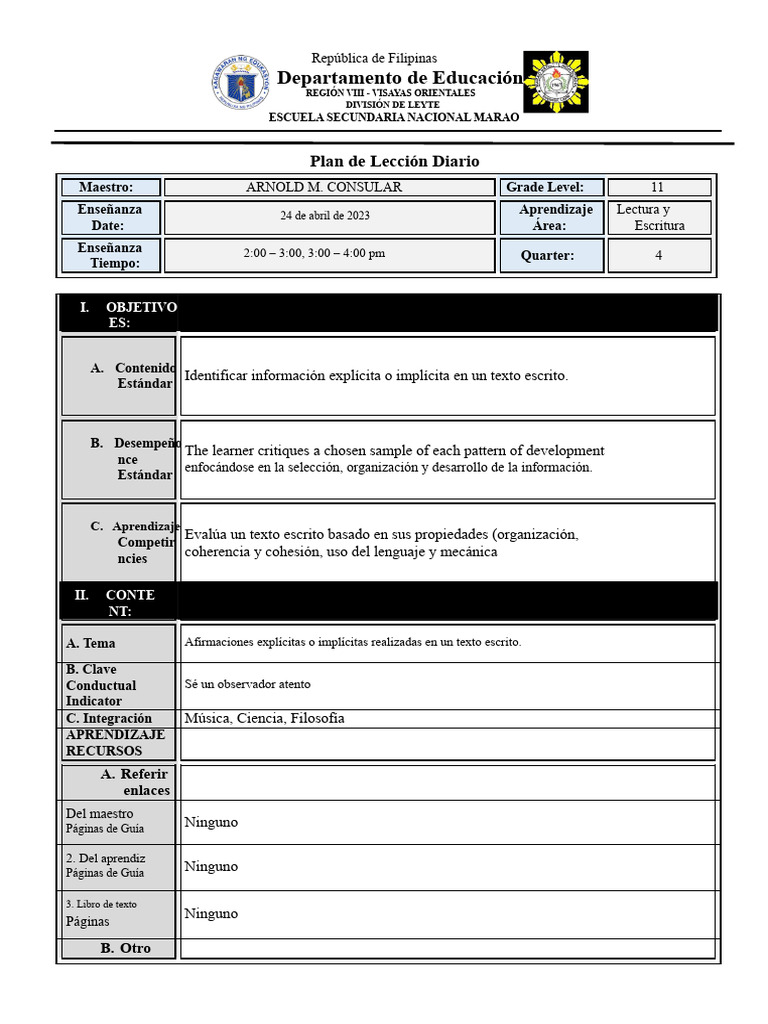 DLP R&W Explícito-Implícito | PDF | Aprendizaje
