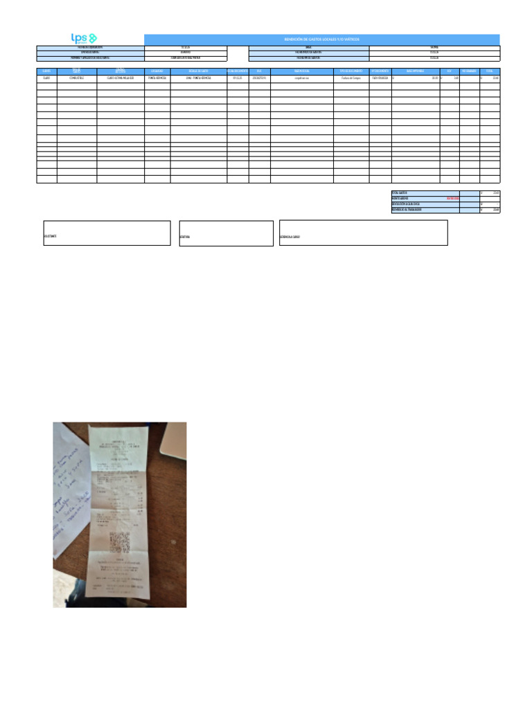 Formato de Rendición de Gastos | PDF