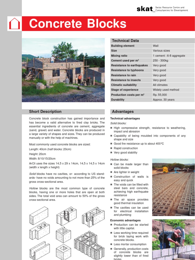 Concrete Blocks & Tiles: Technical Data | PDF | Truss | Construction ...