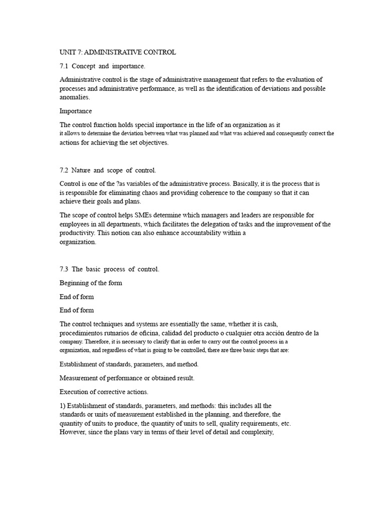 Understanding Administrative Control Systems | PDF | Investing ...