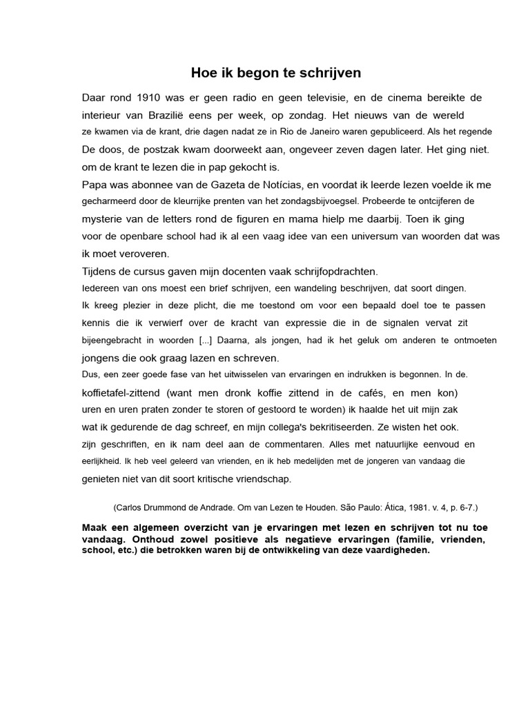 Hoe Ik Begon Met Schrijven | PDF