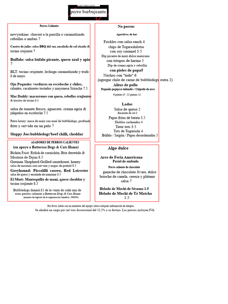 Menú de Bubbledogs Agosto 2017 1 | PDF | Pancho | Alimentos