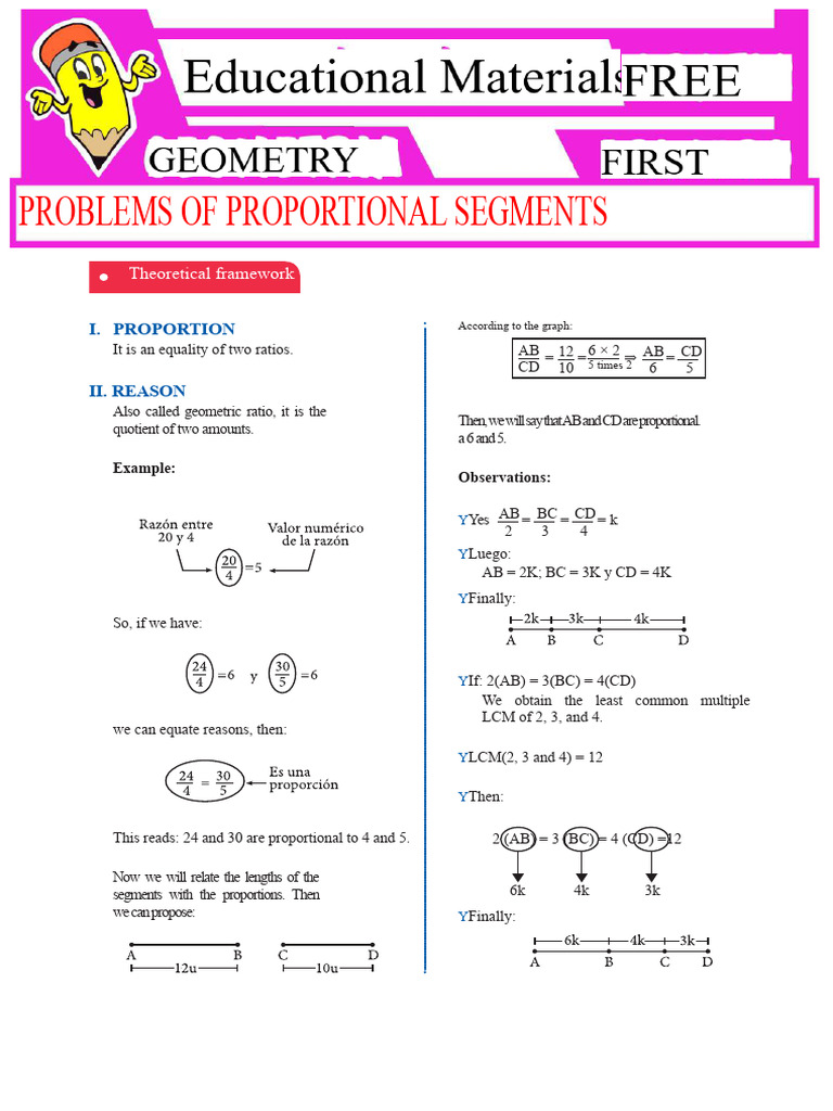 Proportional Segments Problems For First Year of Secondary School PDF ...