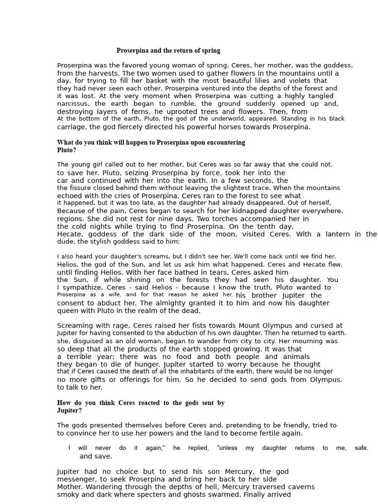 Proserpina and the return of spring | PDF