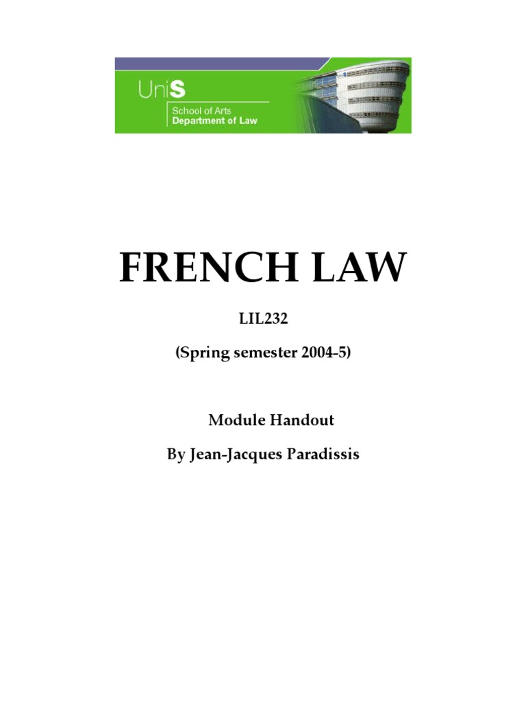 French Law Handout 04-05 | PDF | Statute | Departments Of France