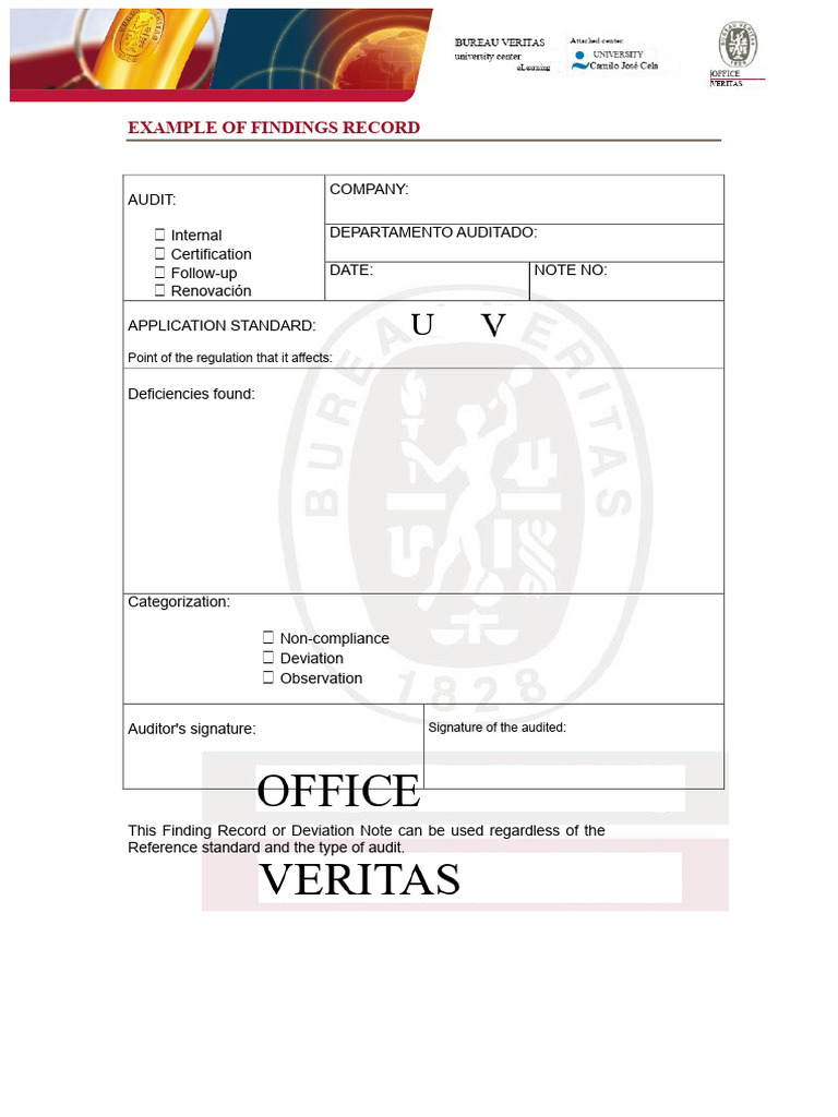 Example Findings Record | PDF