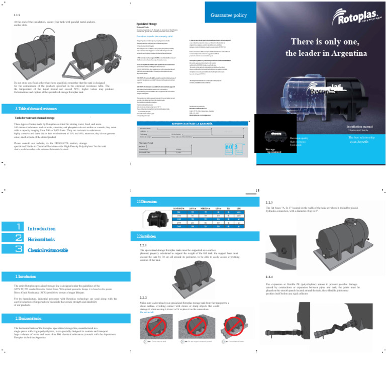 Installation Manual for Horizontal Tanks | PDF | Water | Corrosion