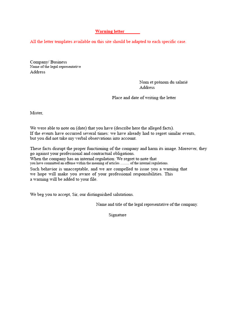 Warning Letter | PDF