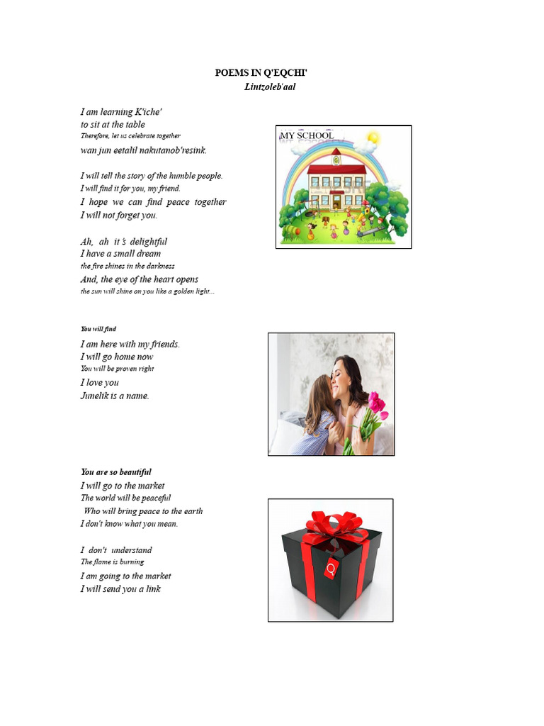 5 Poems, Riddles, and Songs in Q'eqchi' | PDF