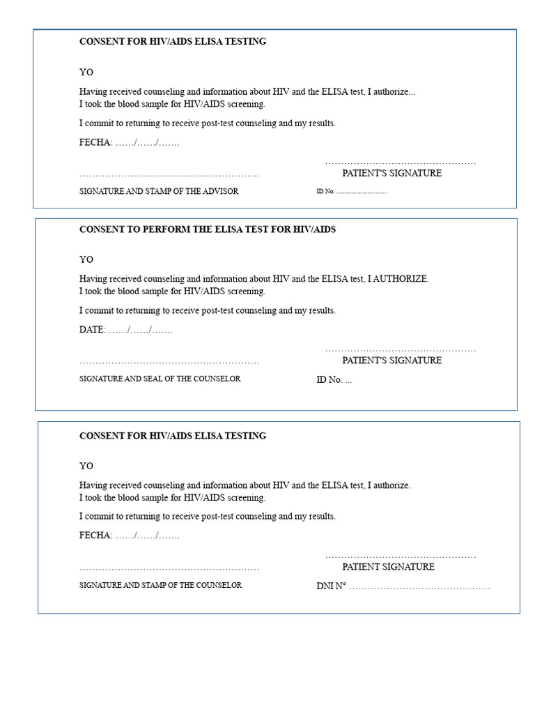 Consent For Rapid HIV Test | PDF