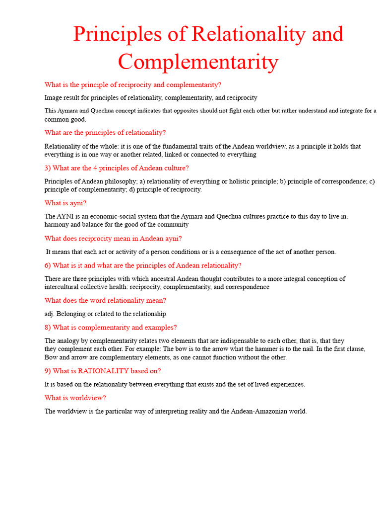 Principles of Relationality and Complementarity | PDF
