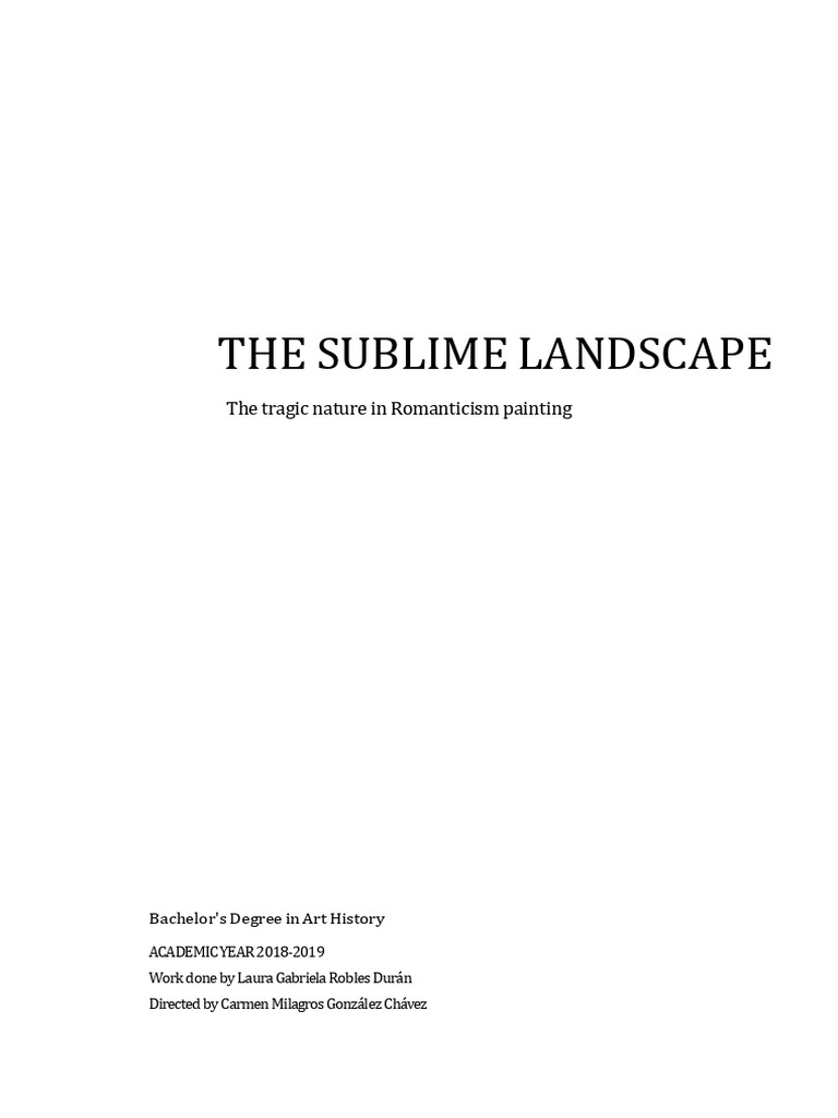 The Sublime Landscape. The Tragic Nature in Romanticism Painting. | PDF ...