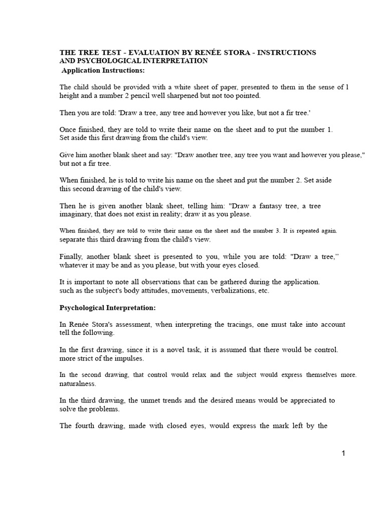 The Stora Tree Test | PDF | Trees | Drawing