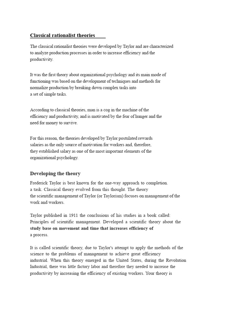 3. Classical rationalist theories | PDF | Economies | Business