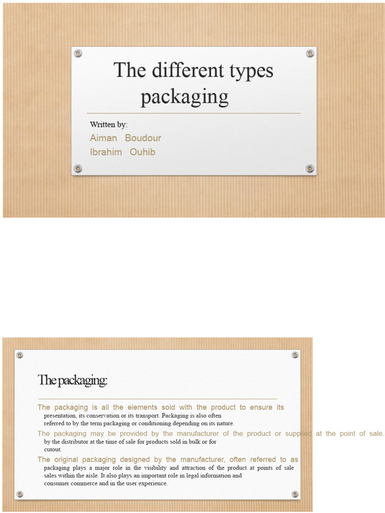 The different types of packaging | PDF | Plastic | Secondary Sector Of The Economy