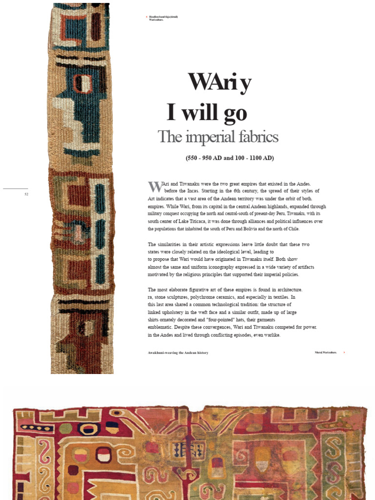 Wari and Tiwanaku Textile Art Insights | PDF | Weaving | Textiles