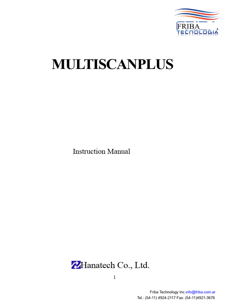 Multiscan Plus User Manual Guide | PDF