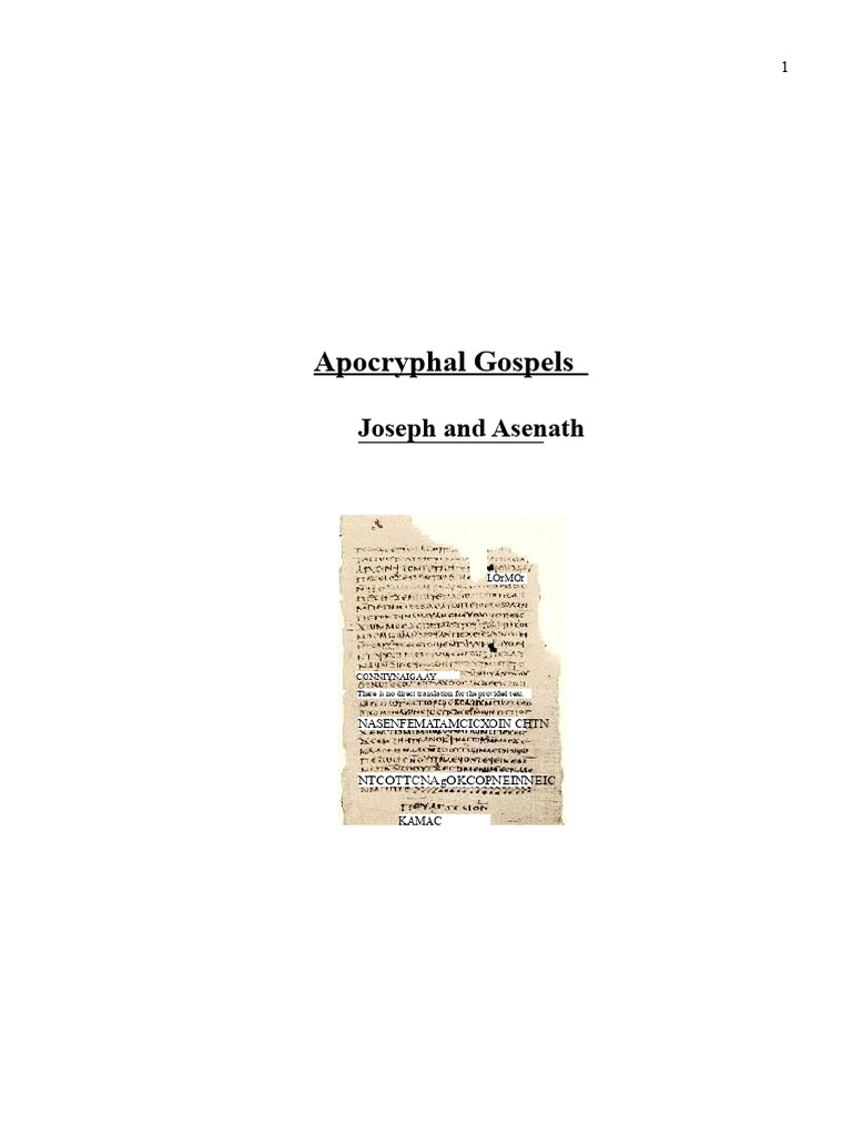 Apocryphal Gospels - Joseph and Asenath | PDF